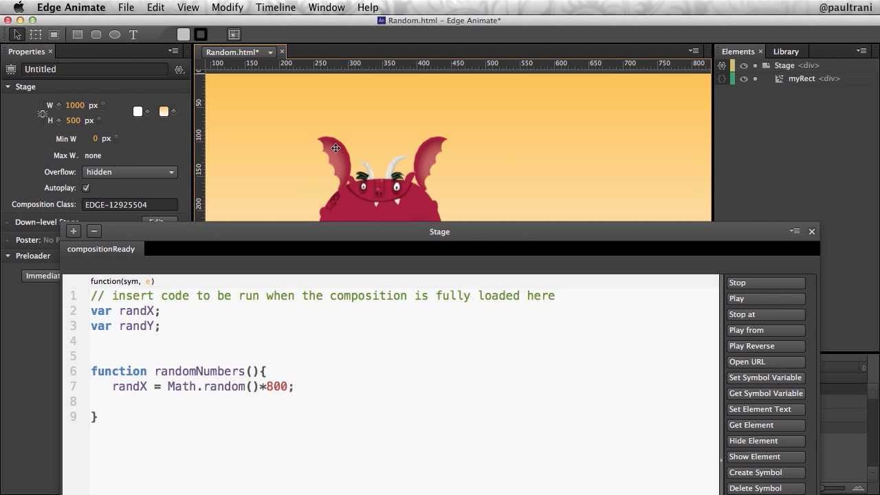 How to Create Random Movement in Edge Animate - YouTube