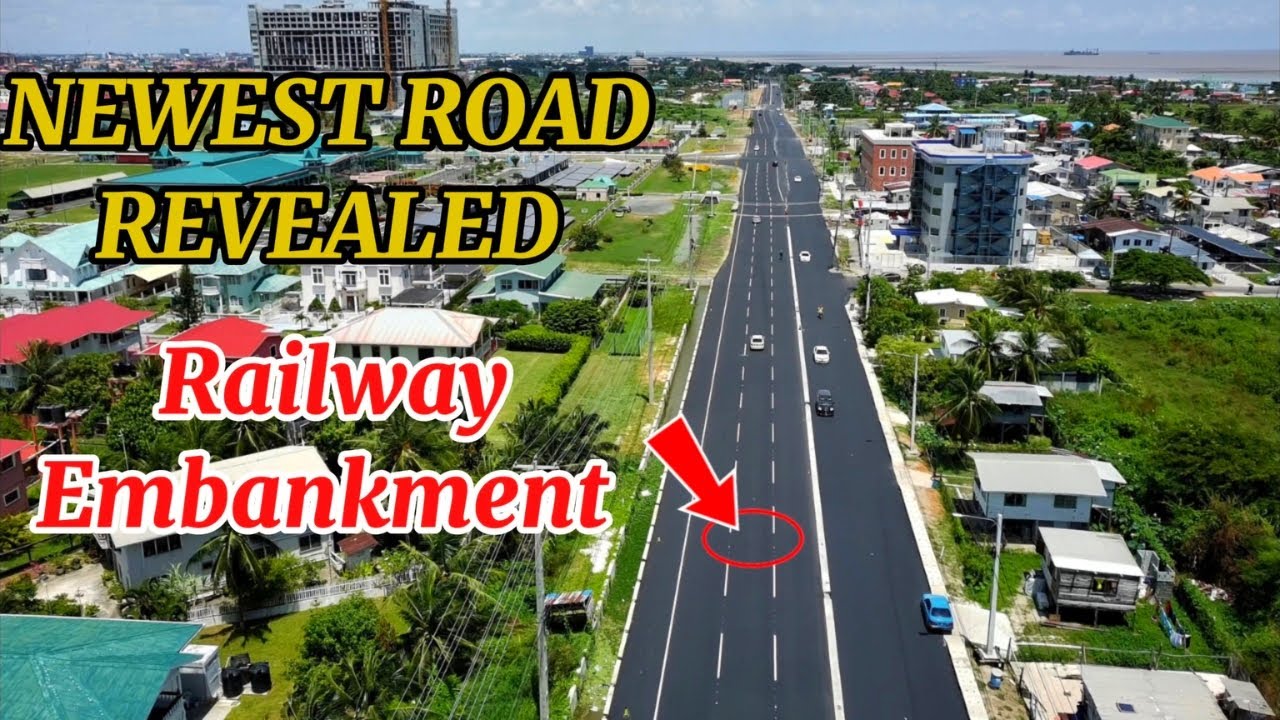 Guyana's Newest Completed Road Project |l| Railway Embankment - YouTube
