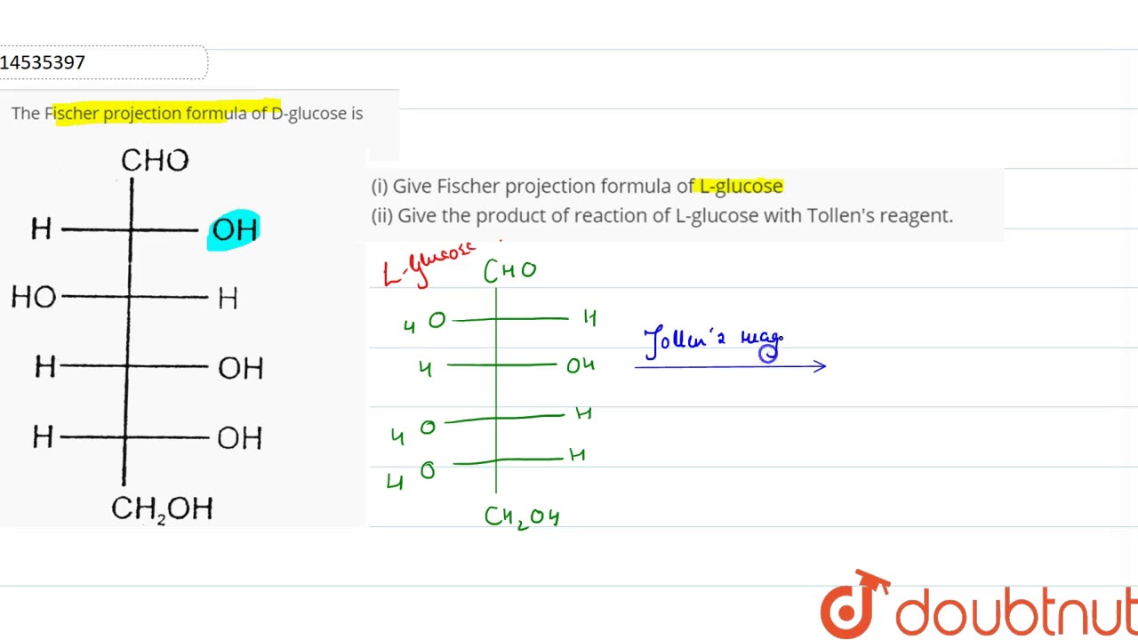 The Fischer projection formula of D-glucose is - YouTube