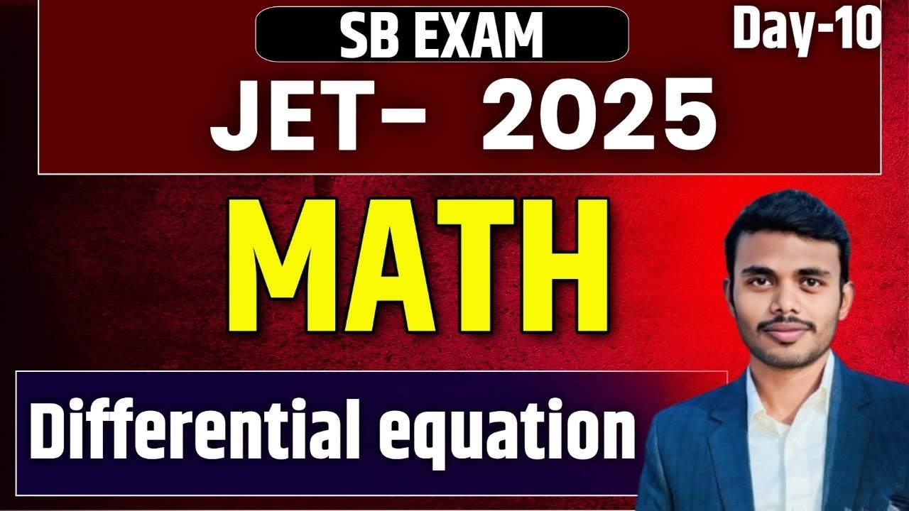 JPSC JET PAPER 2 MATH 2025 | Differential Equation | JET Mathematical ...