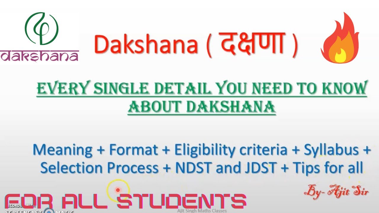 Dakshana Test (दक्षणा) | All details of NDST and JDST Exam - YouTube