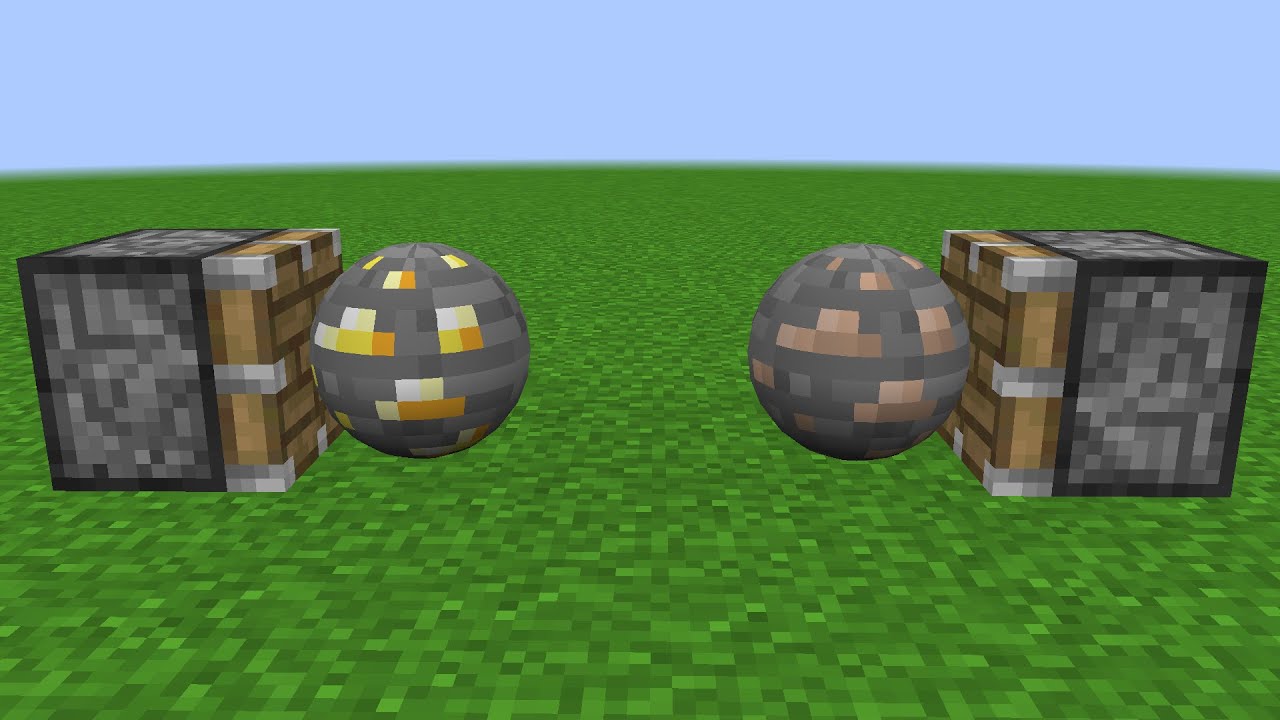 gold ore sphere + iron ore sphere = ??? - YouTube