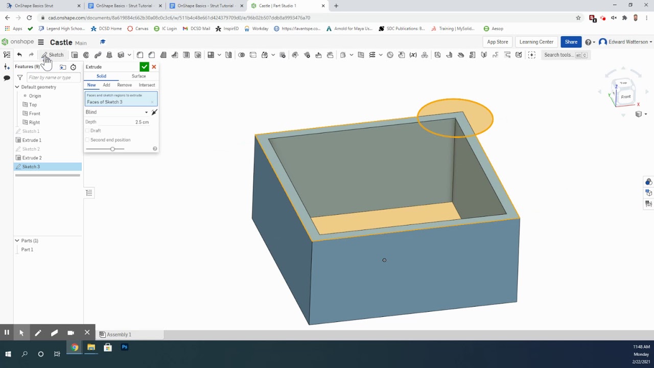 Onshape Practice - Making a castle - YouTube