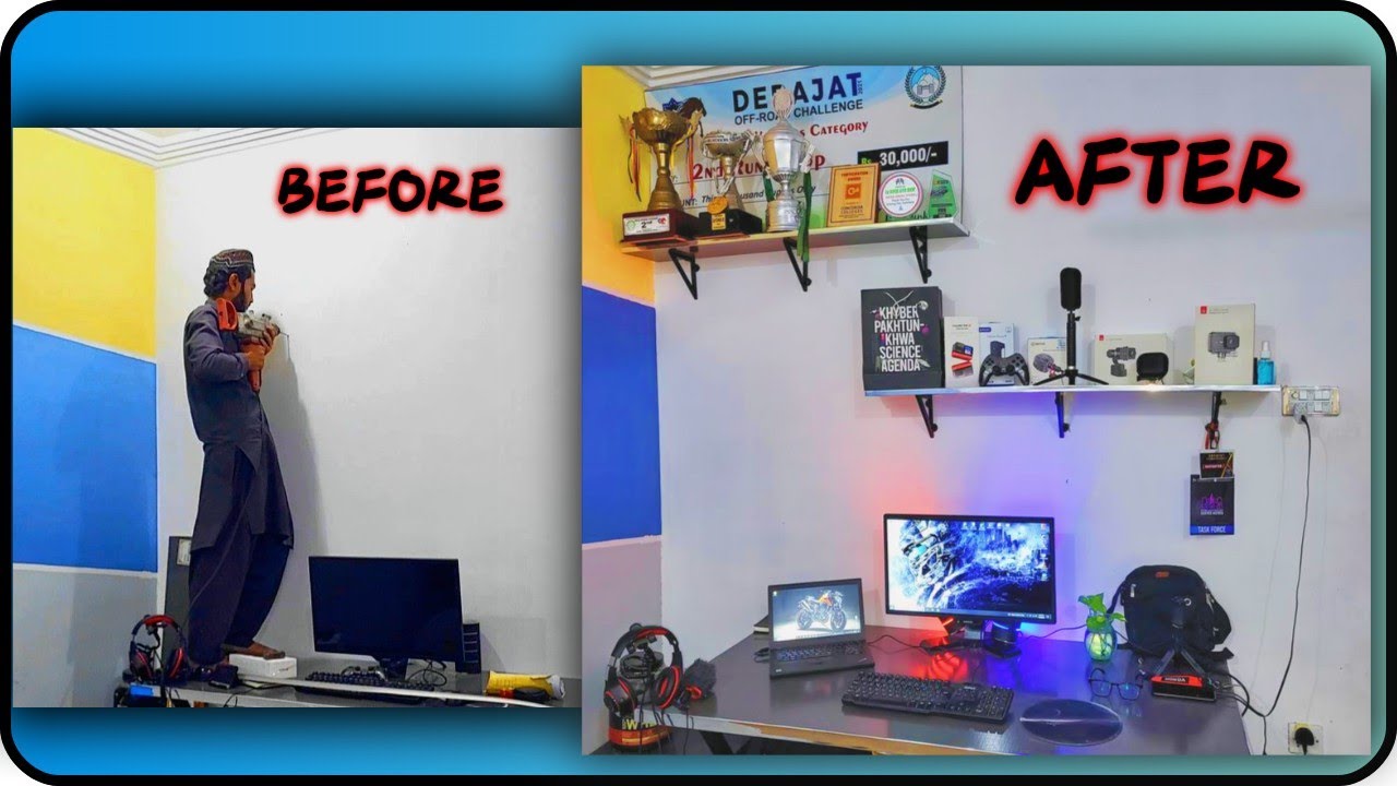 Computer Wall Shelf Design | Wall shelves lga liay - YouTube