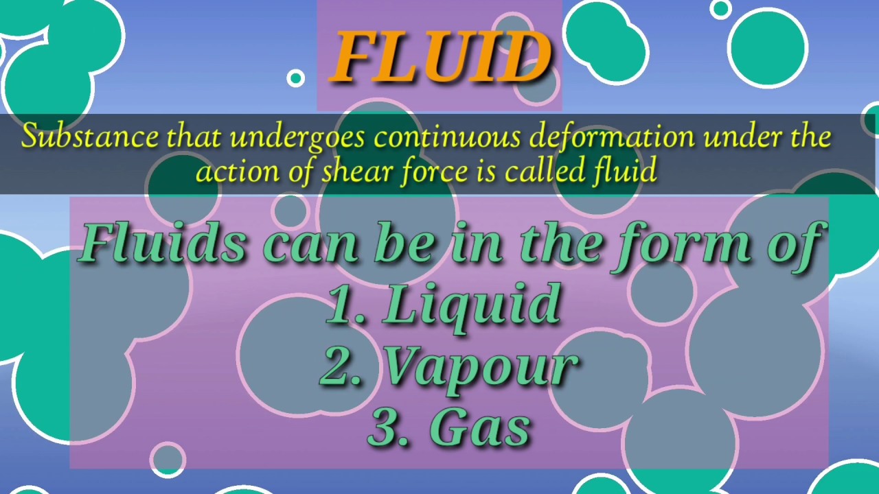 Introduction to fluid mechanics (Real and ideal fluids) Types of fluids ...