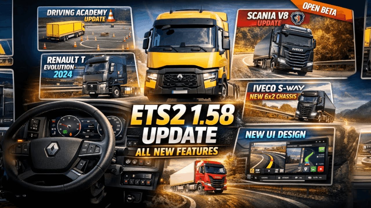 ETS2 1.58 Beta Update Overview | New Trucks, Physics, UI & Driving ...