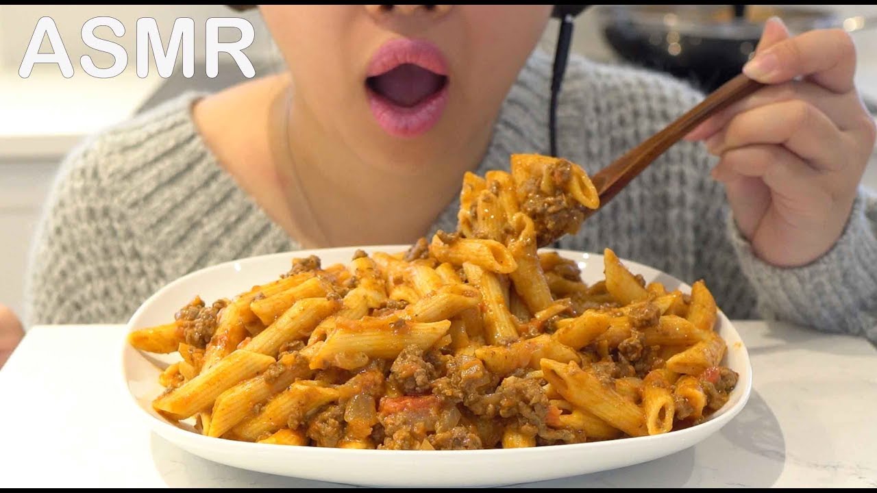ASMR PENNE PASTA EATING WITH SPOON (EATING SOUNDS) NO TALKING | Oishi ...