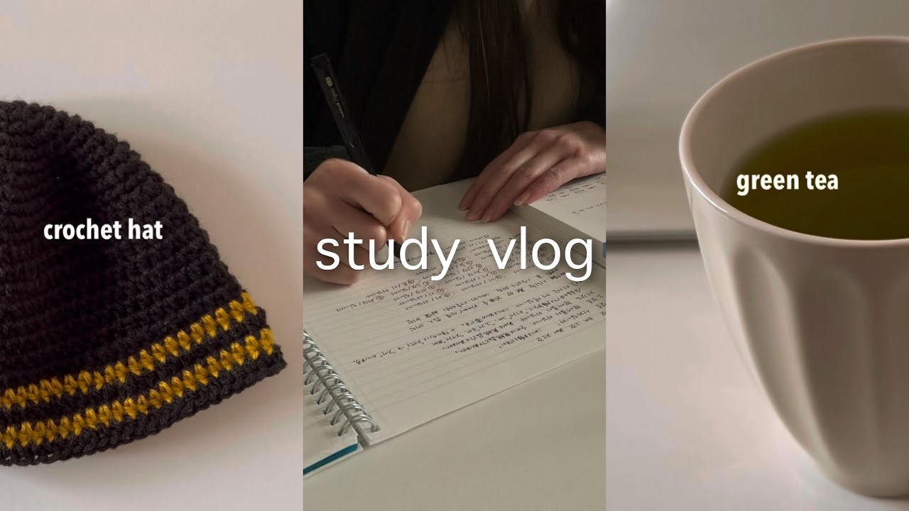 【study vlog】3日間の勉強vlog ️🖊️｜3days,lots of studying,crochet,뜨개질 - YouTube