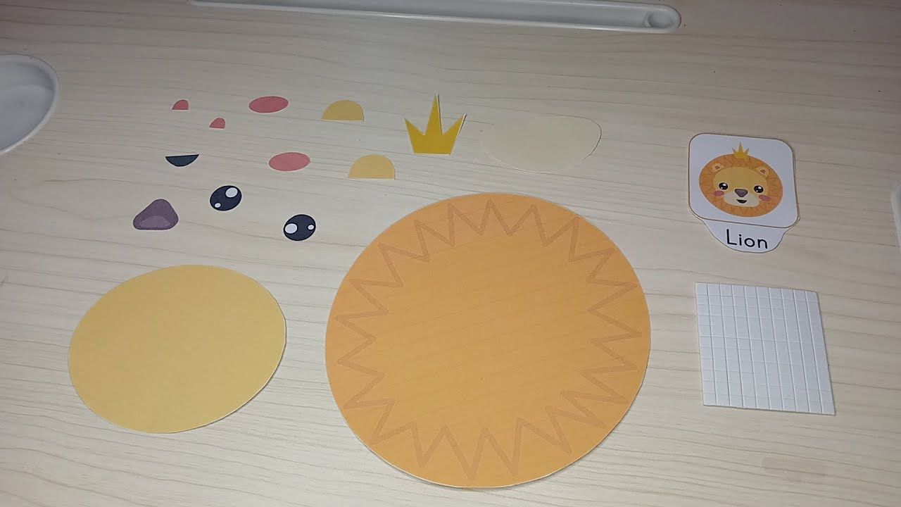 Lion Head Cut and Paste Puzzle - YouTube