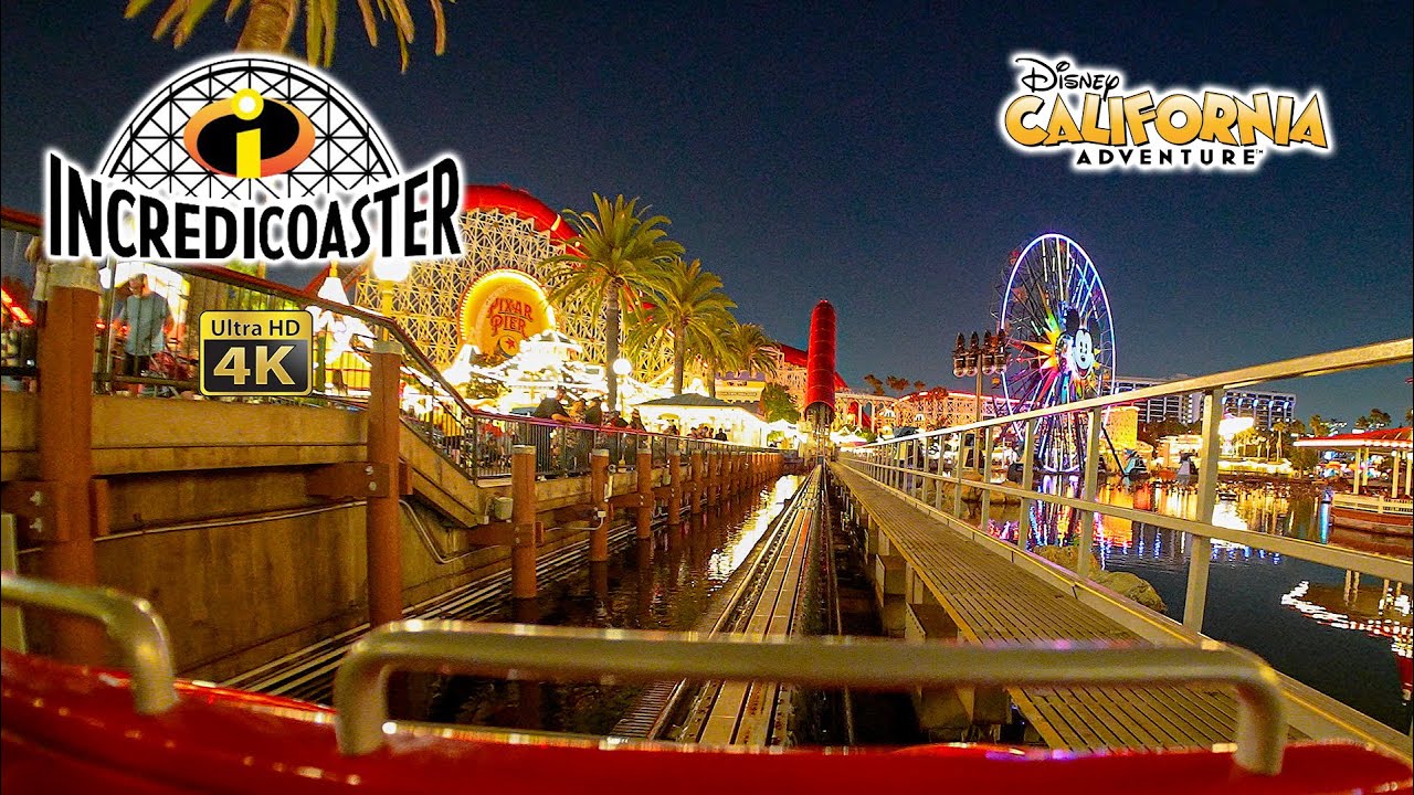 Incredicoaster at Night On Ride Front Row Low Light 4K POV Disney ...