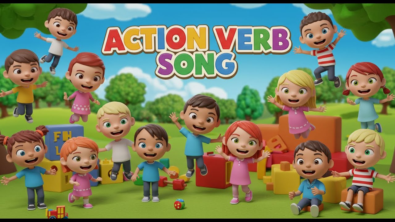 🎵 Action Verb Song for Kids | Jump, Run, Clap, Dance & More | IjjuFallo ...