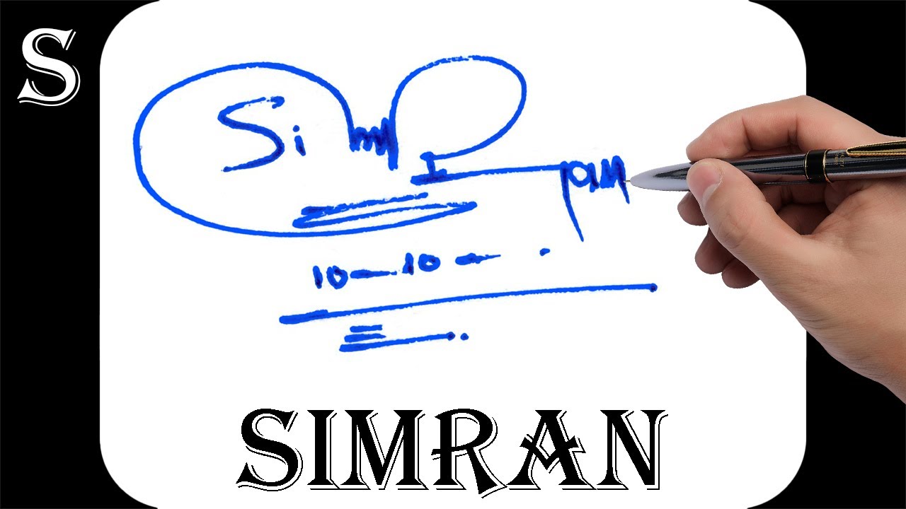 Simran name signature design - S signature style - How to signature ...