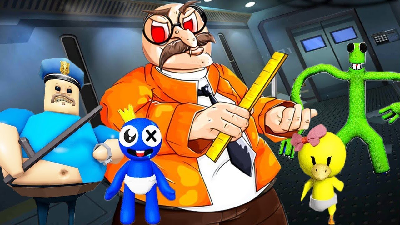 ROBLOX Scary Obby - Great School, Siren Cop's, Miss AniTron, Mr ...