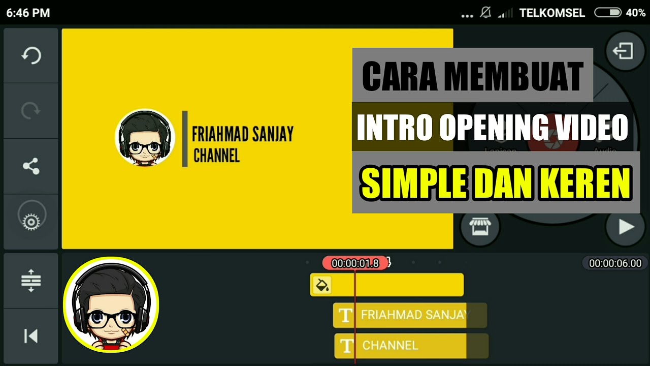 Cara membuat opening video simple menggunakan kinemaster - YouTube