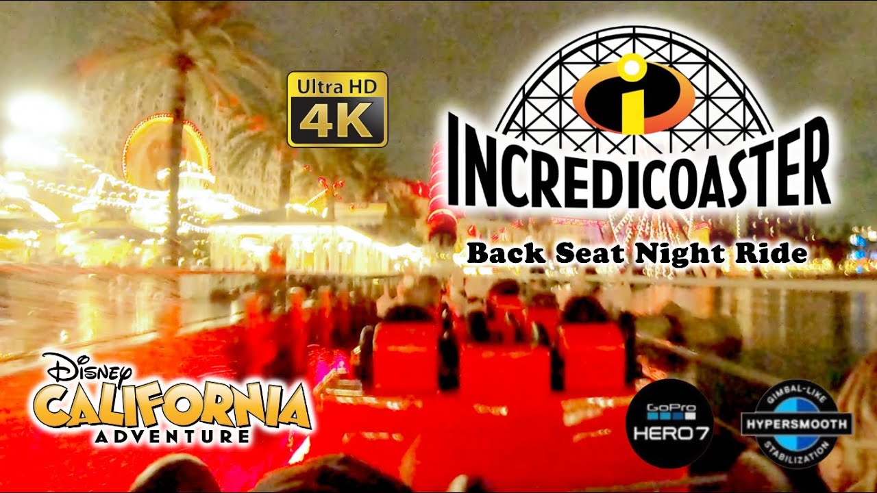Incredicoaster at Night On Ride Back Seat Ultra HD 4K POV Disney ...