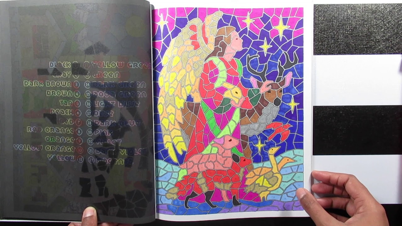 #7 COMPLETED COLORING BOOK Sunlife Drawing Christmas Mosaic - YouTube