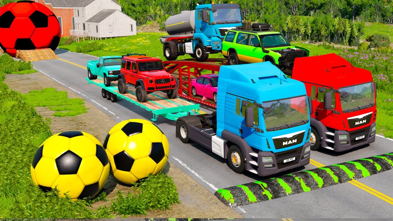 TRANSPORTING FIVE COLOR Car ,Tractor ,and Train ,AUDI A8 - Farming ...