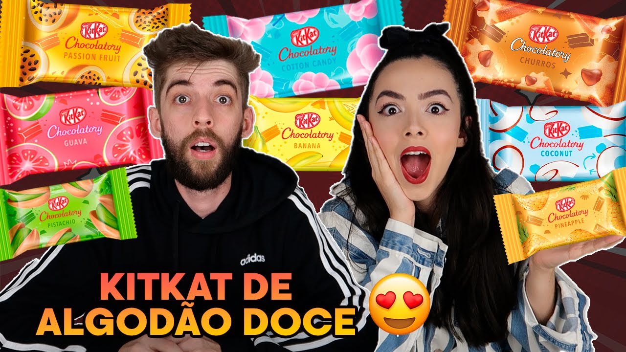 PROVANDO VARIOS SABORES DIFERENTES DE *KIT KAT* | churros, algodão doce ...