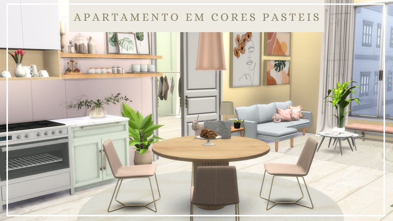 APARTAMENTO EM CORES PASTEIS | THE SIMS 4 | CC SPEED BUILD - YouTube