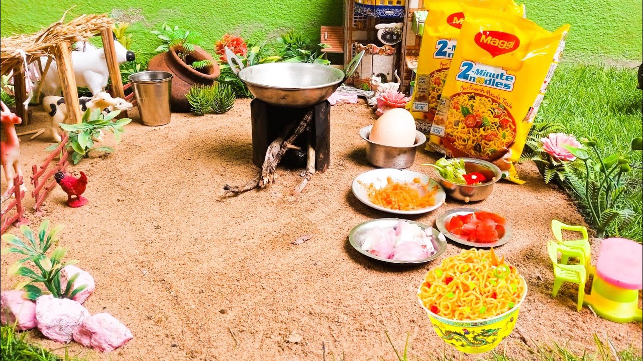 வெஜ் மேகி நூடுல்ஸ்/veg Maggie noodles recipe in Tamil/miniature cooking ...