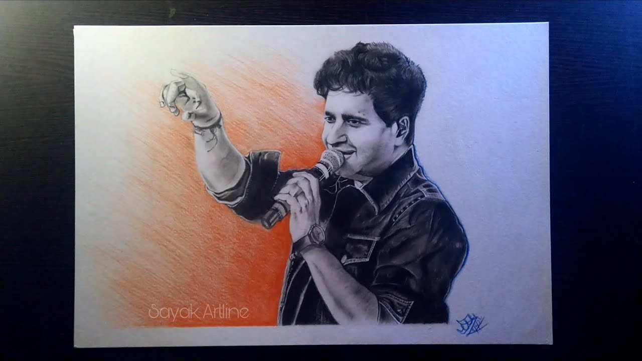 KK DRAWING// SMALL TRIBUTE TO KK // A PENCIL SKETCH - YouTube