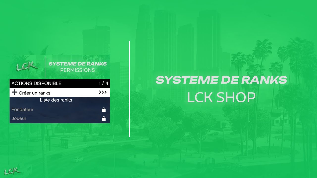 Menu Permissions / Ranks | RageUI | FiveM Scripts | Loockxy - LCK Shop - YouTube