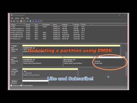 Undelete or recover a lost or deleted partition using DMDE - YouTube
