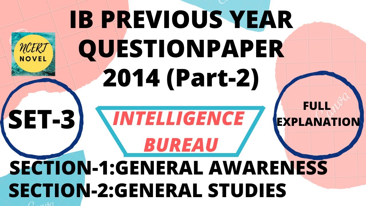 IB PREVIOUS YEAR QUESTION PAPER | IB ACIO | IB GENERAL AWARENESS | IB ...