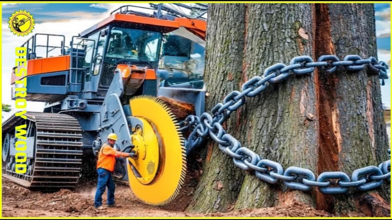 Extreme Dangerous Fastest Big Chainsaw Cutting Tree Machines | Forestry ...