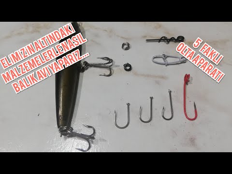 Toplu iğne ve çengelli iğne ile 5 farklı olta aparatı yapmak