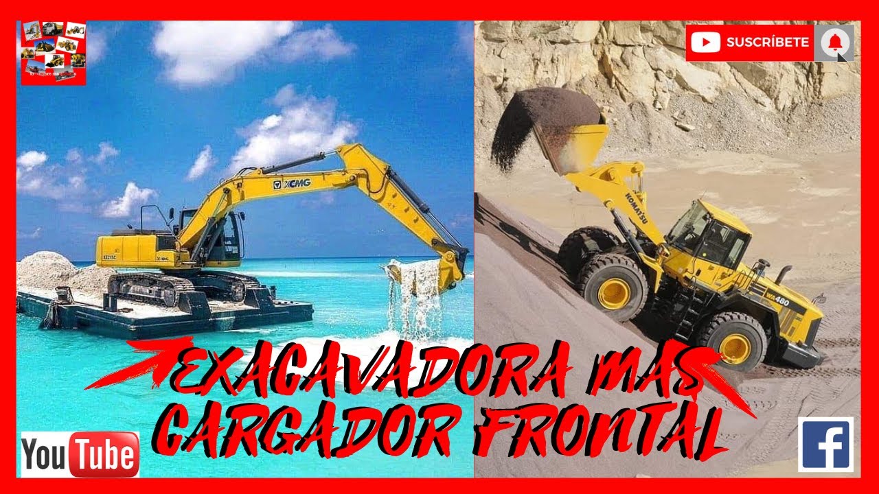 📢 EXCAVADORA Y CARGADOR FRONTAL SACANDO AGREGADOS DEL RIO📢 - YouTube