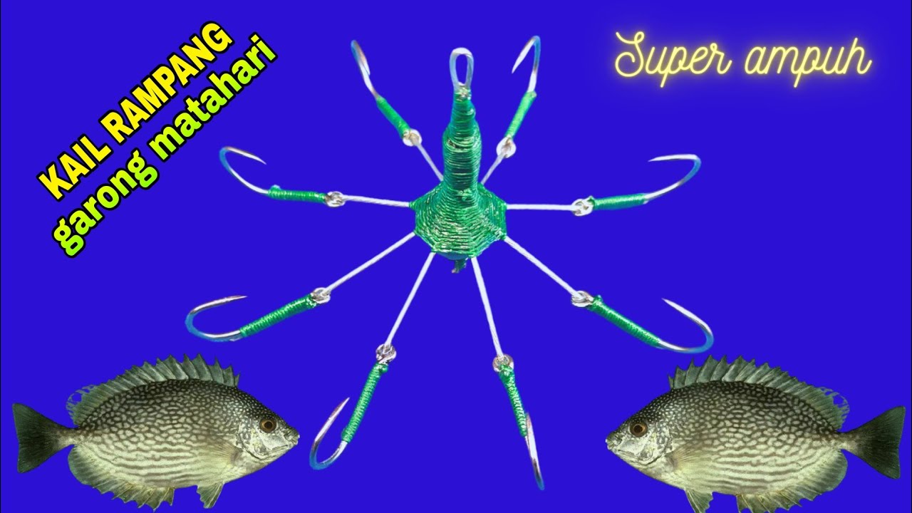 Cara membuat pancing garong matahari umpan lumut untuk ikan baronang ...
