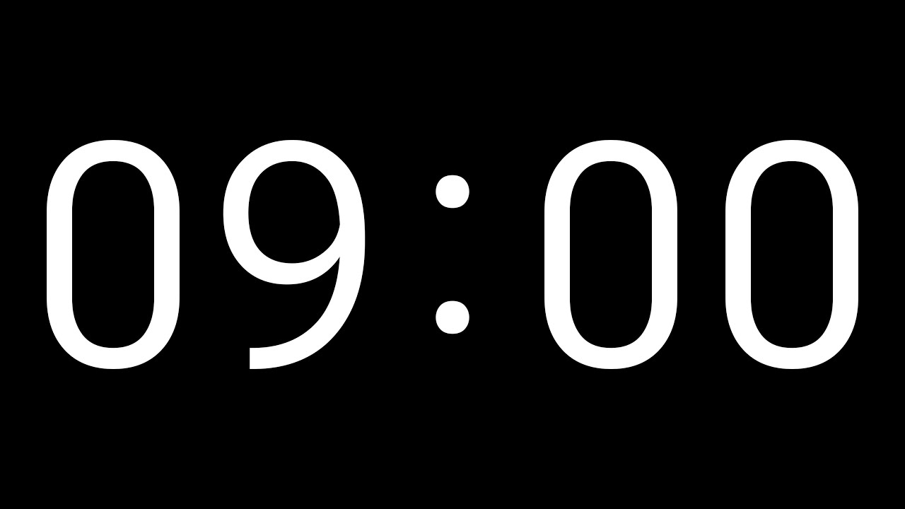 9 Minute Timer | Countdown Timer with Big Numbers | No Music - YouTube