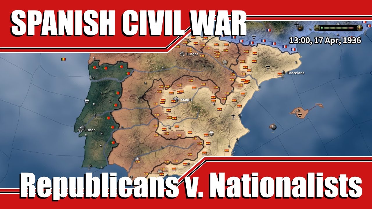 [Hoi4 Timelapse] Spanish Civil War | Republicans v. Nationalists - YouTube