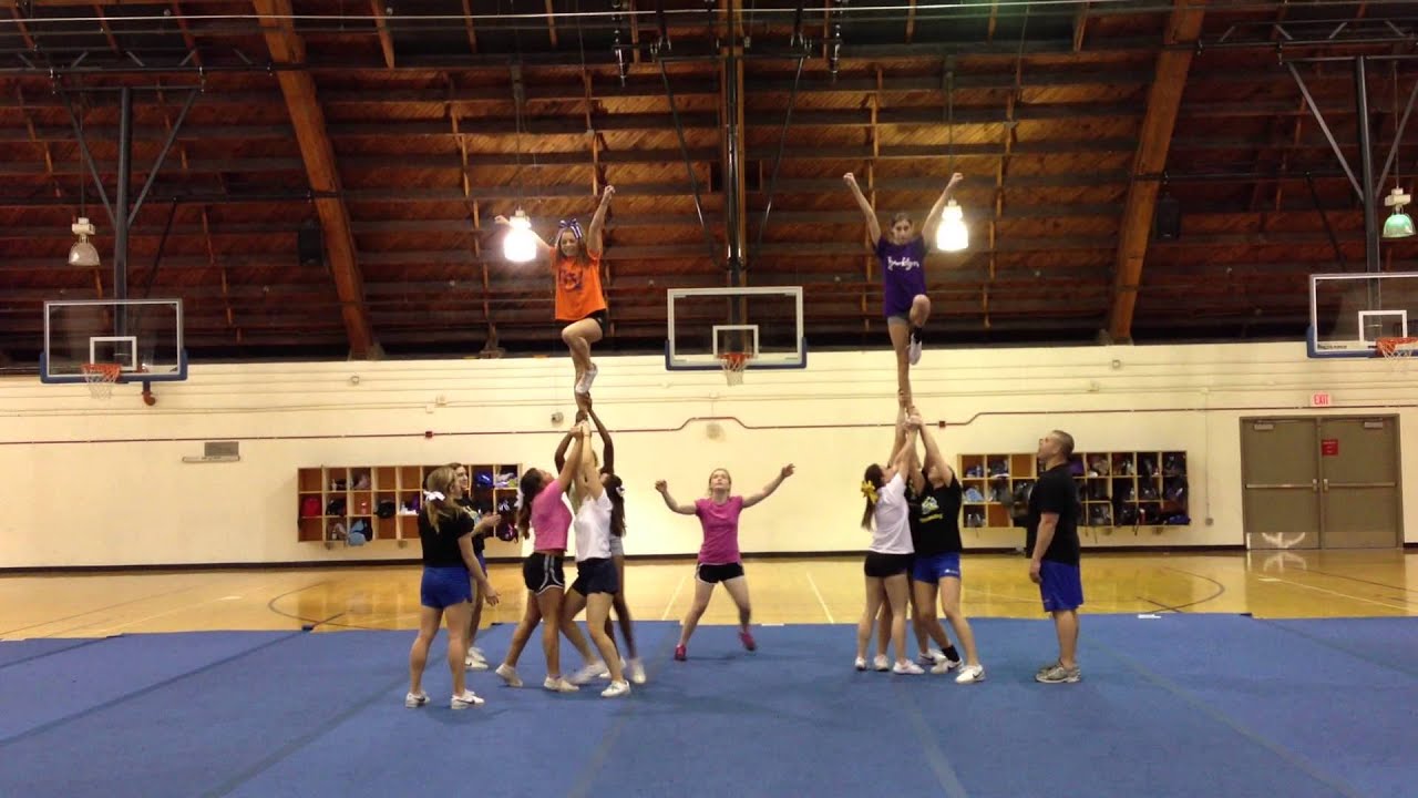GVHS Cheer - UDel Stunt Clinic - Switch up Lib - YouTube