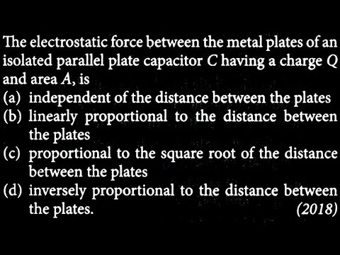 The electrostatic force between the metal plates of an isolated ...