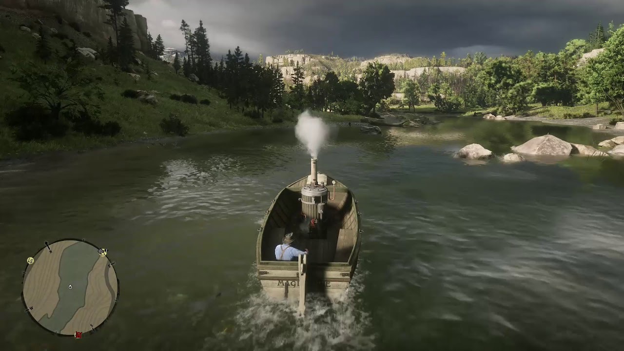 RED DEAD REDEMTION 2 - How far can you drive up the river with the ...
