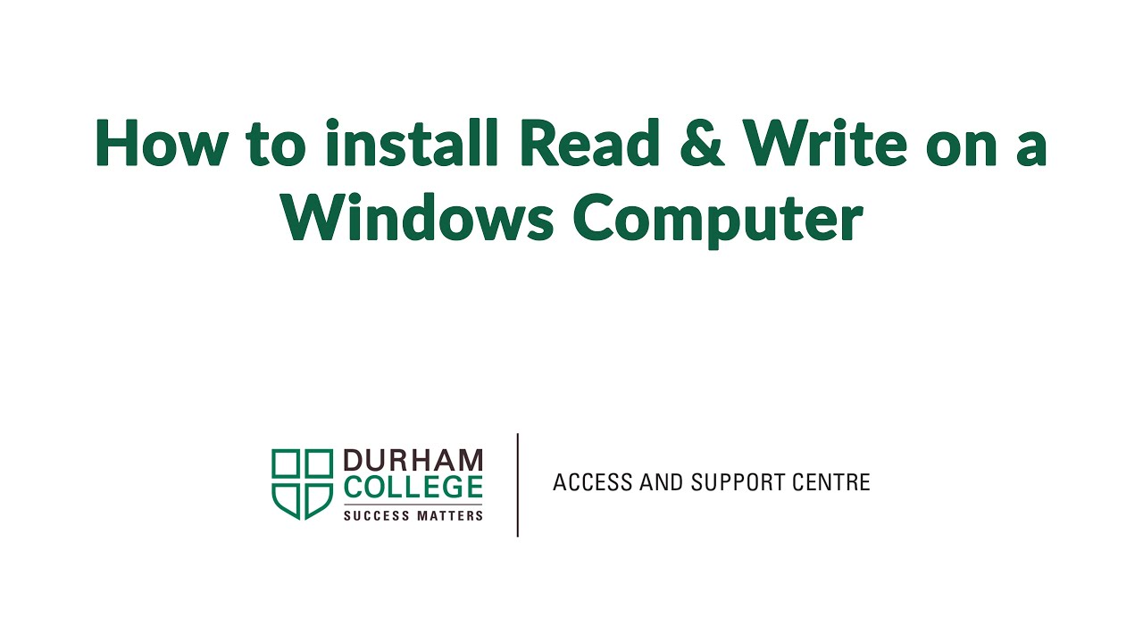 How to install Read & Write on a Windows Computer - YouTube