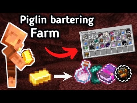 Minecraft Piglin Bartering farm/Exchange Gold For Other Wonderful ...