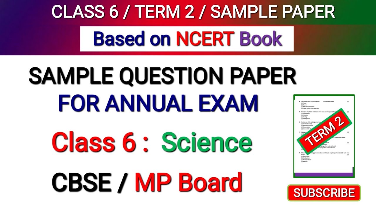 Class 6 science sample paper for CBSE students | Annual exam question ...