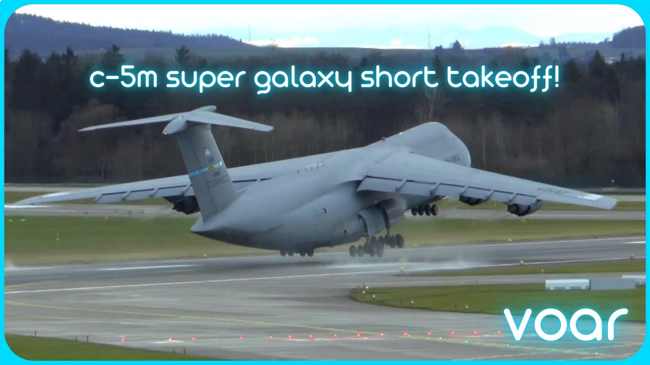 U.S. Air Force C-5 Super Galaxy landing and extreme short takeoff at ...