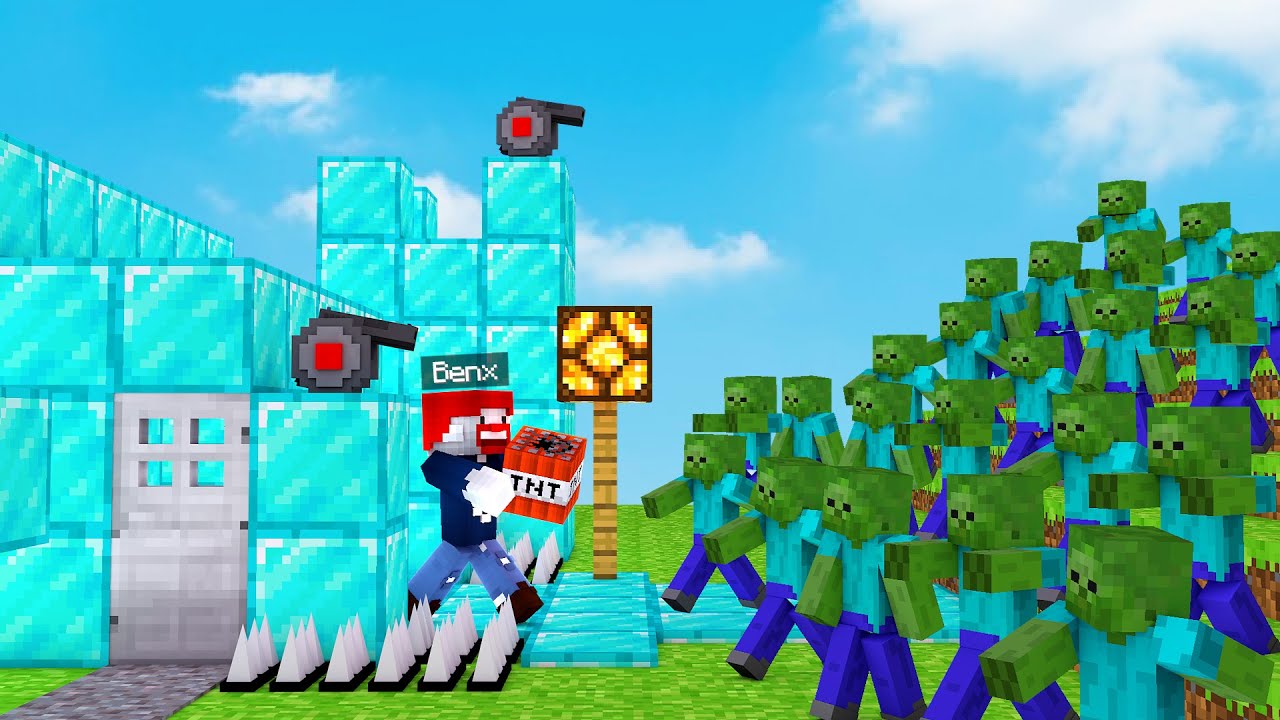 BENX VERTEIDIGUNG gegen 1000 ZOMBIES in Minecraft - YouTube