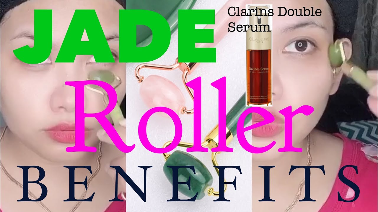 JADE ROLLER REVIEW | CLARINS DOUBLE SERUM - YouTube