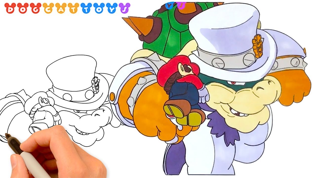 Speed Drawing Super Mario Odyssey, Mario vs Bowser | Drawing Coloring ...
