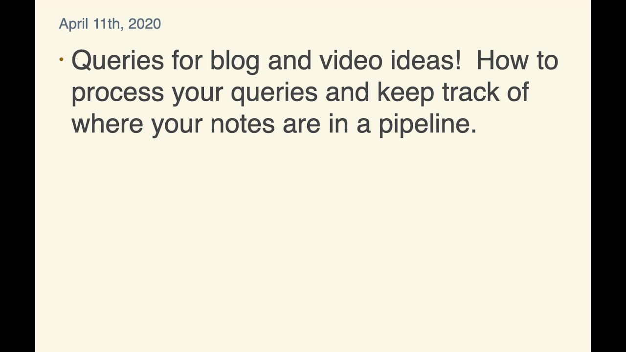 Keeping track of your ideas- creating a blog idea pipeline through ...