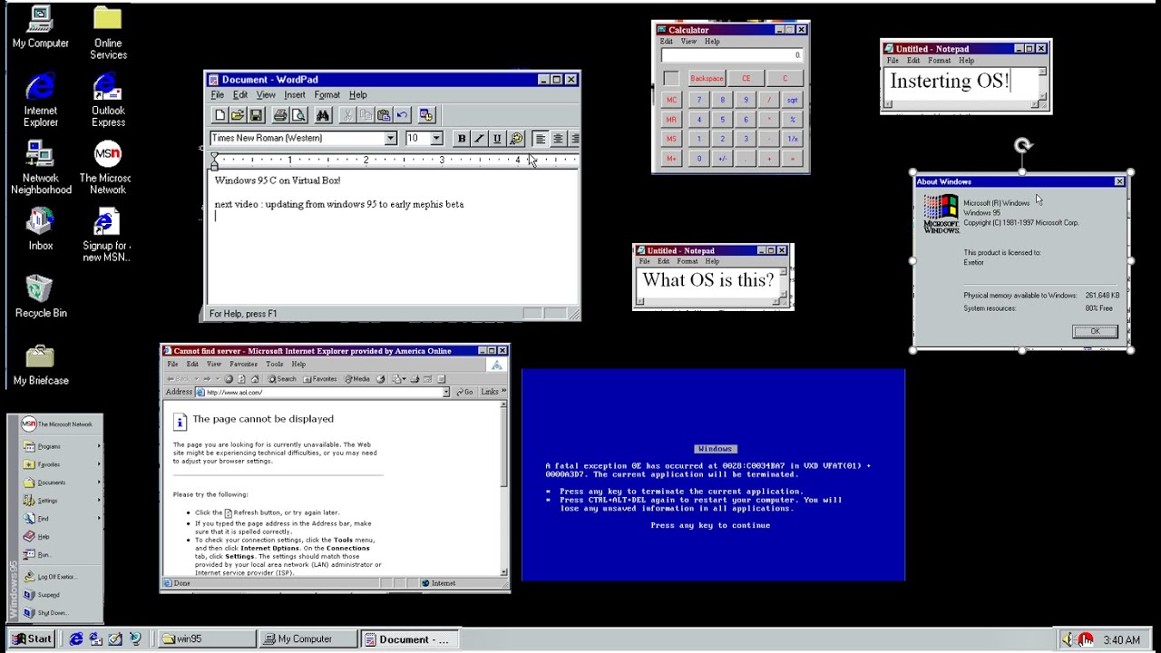 Windows 95 C on Virtual Box - Part 2 - YouTube