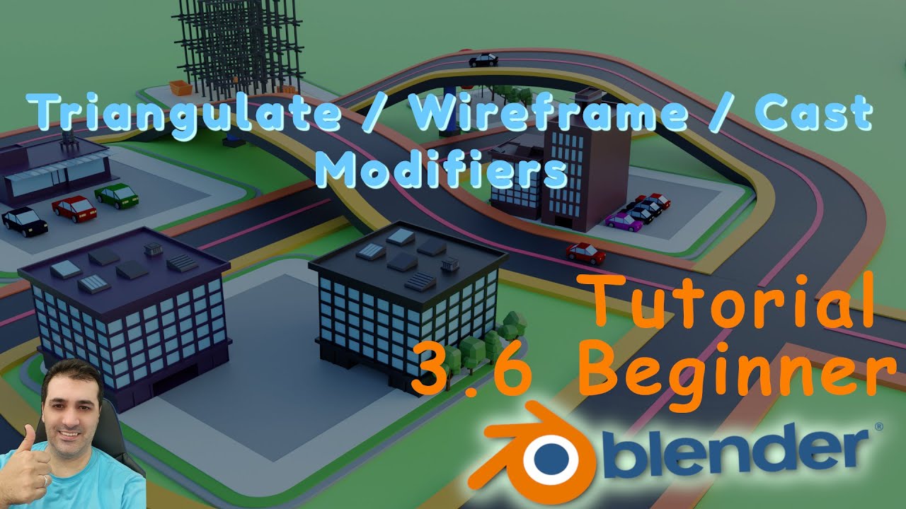 [AR] Blender 3.6 beginner - Triangulate / Wireframe / Cast Modifiers ...