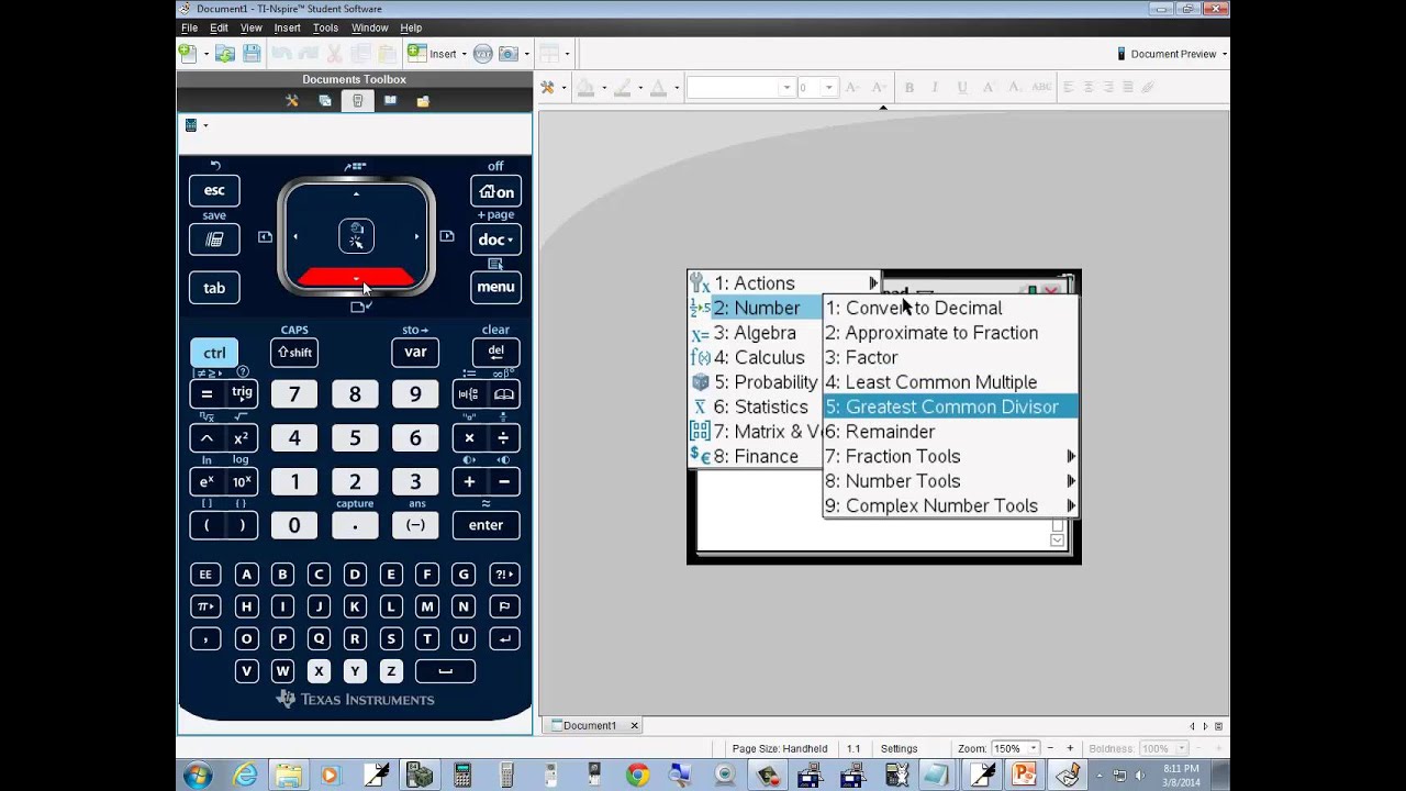 Technology in College Algebra - Finding GCF of Two Numbers - TI-NSpire ...
