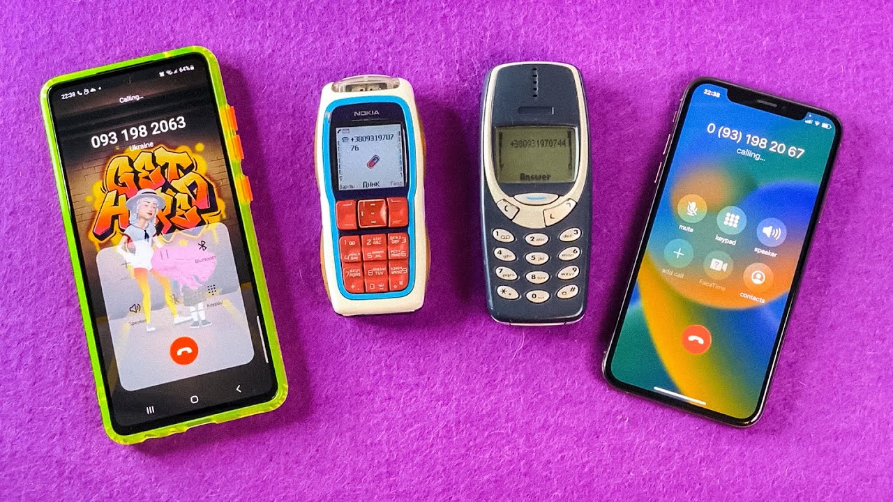 Samsung A53 vs iPhone XS vs Nokia 3310 vs Nokia 3220 Outgoing ...