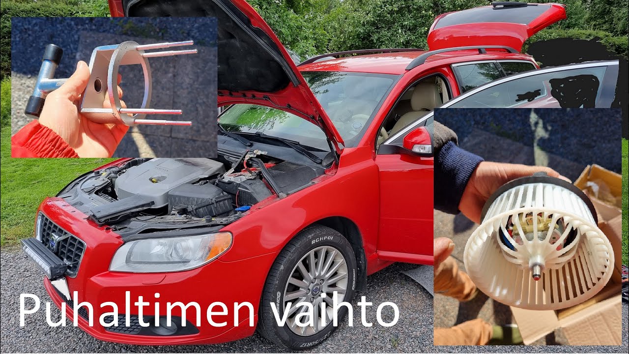 Volvo v70 mk3 puhaltimen vaihto - YouTube